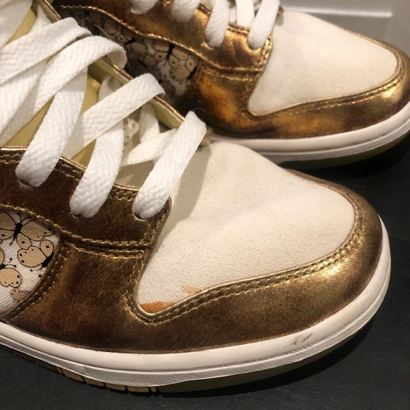 Nike | Shoes | Nike Dunk Hightop Paule Marrot Metallic Gold Butterflies ...